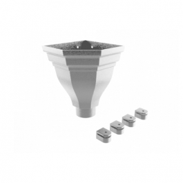Cast Aluminium Round Merus Corner Small Hopper - 76mm PPC Finish