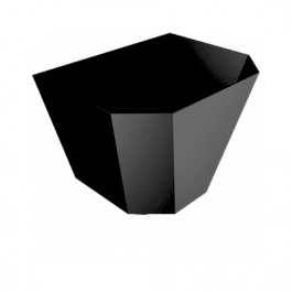 Aluminium Round Swaged Saturn Large Hopper - 76mm PPC Finish Black